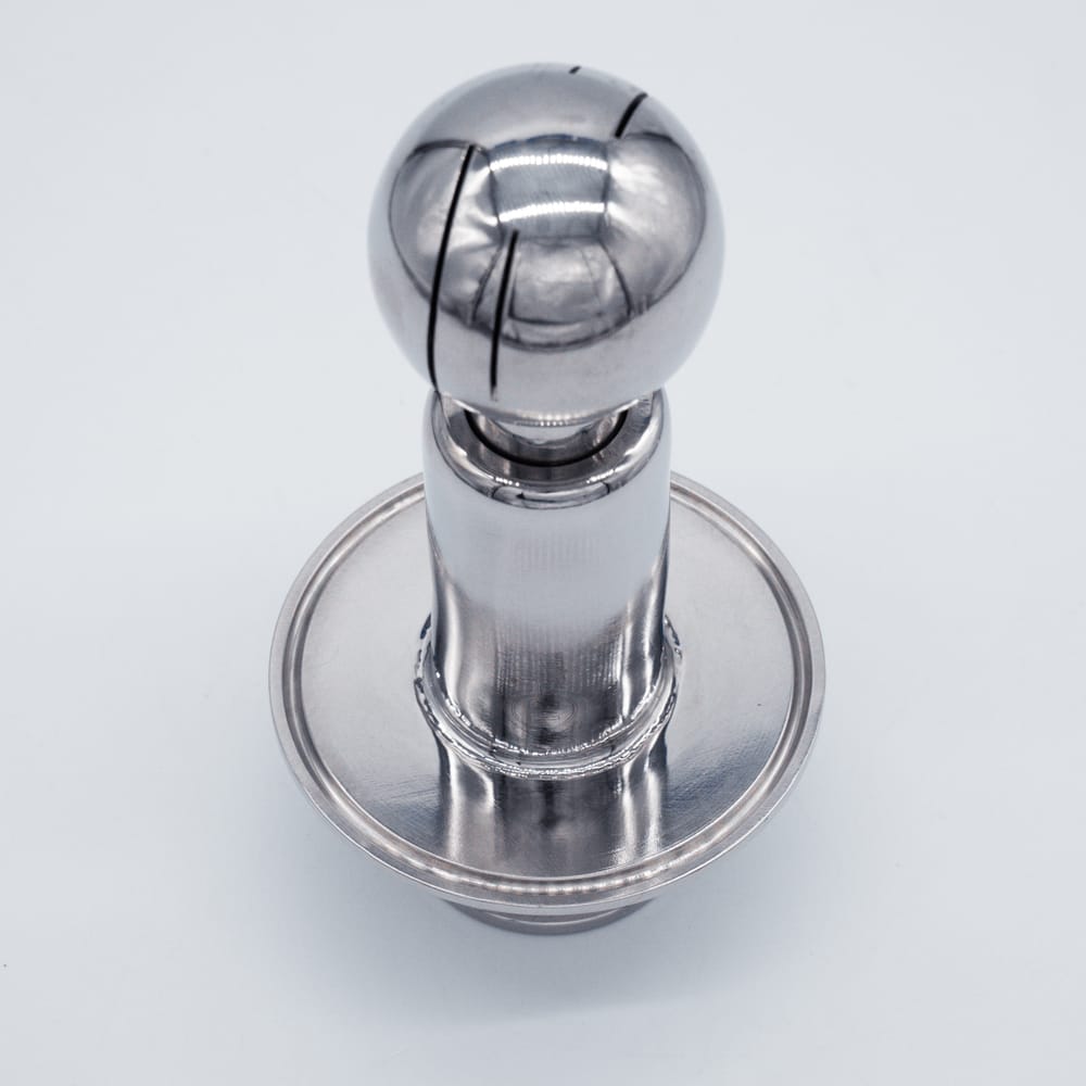 Rotating CIP Spray Ball 1.5" Tri-Clamp on 3" Tri-Clamp Cap