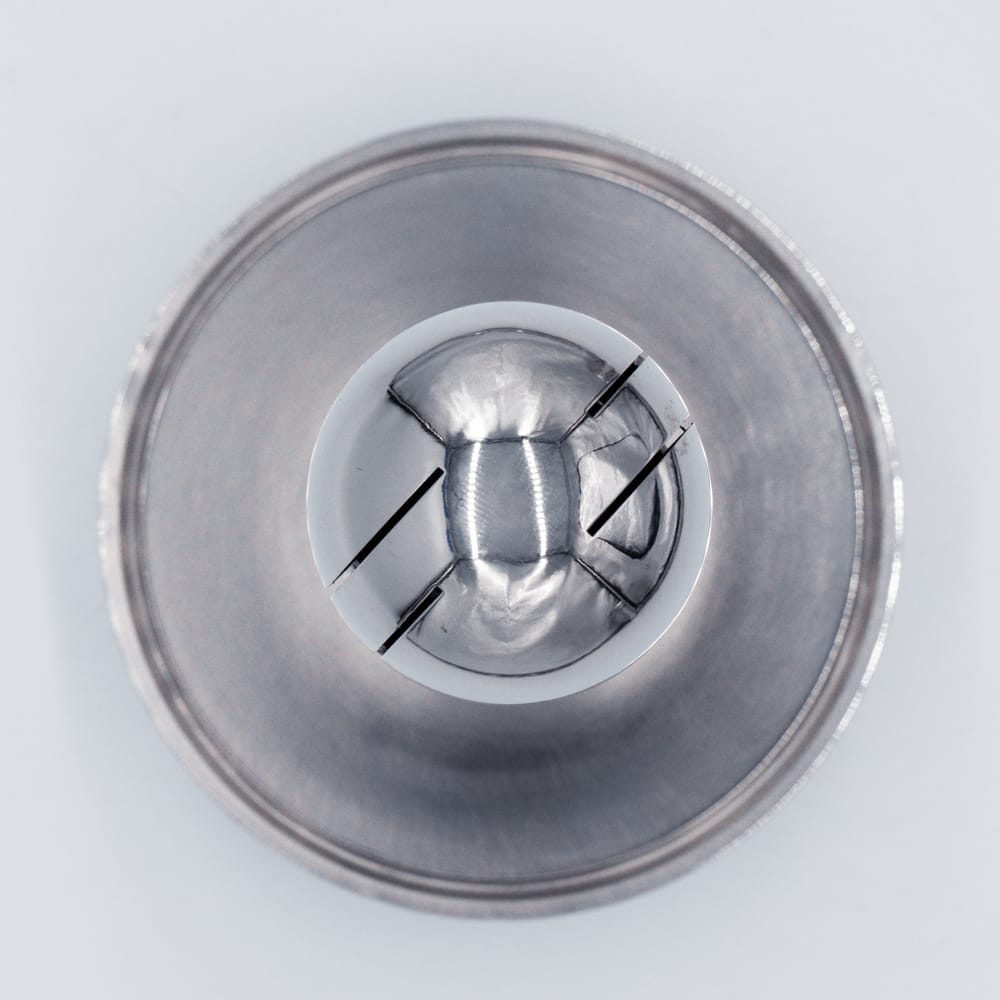 Rotating CIP Spray Ball 1.5" Tri-Clamp on 4" Tri-Clamp Cap
